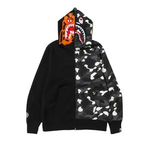 A BATHING APE City Camo Tiger Shark Full Zip Hoodie - Black