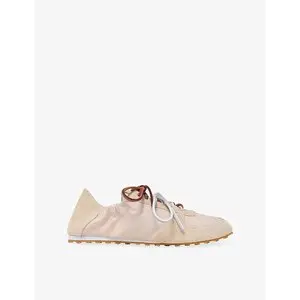 Maje Multi-lace Leather And Woven Trainers