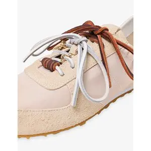 Maje Multi-lace Leather And Woven Trainers