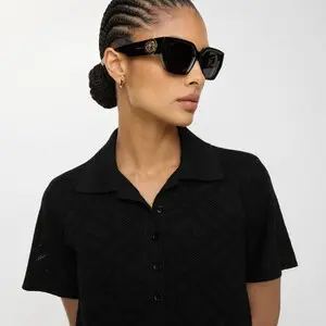Burberry Check Wool Silk Polo Shirt Dress
