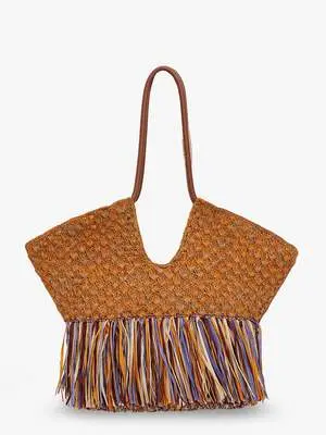 Zimmermann Raffia Shoulder Bag With Fringe