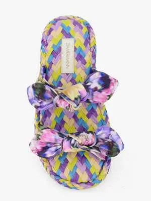 Zimmermann Raffia Sandals With Bow Detailing - Multicolor