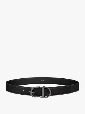Dior Leather Belt With Metal Cd Logo - Multicolor