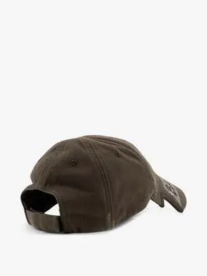 Balenciaga Cotton Baseball Cap With Printed Logo - Yellow