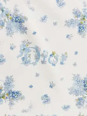 Dior Silk Foulard With Lilac Bouquet Print - Multicolor