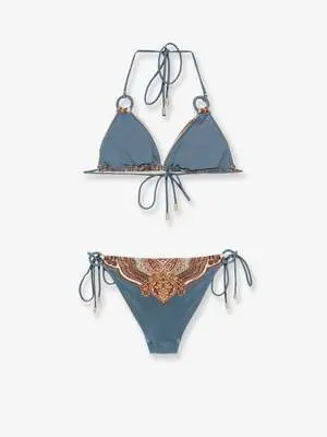 Zimmermann Mahon Nylon Bikini With Paisley Print