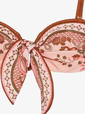 Zimmermann Aster Shiny Nylon Bikini With Paisley Print