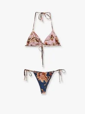Zimmermann Aster Paisley Print Triangle Bikini - Multicolor