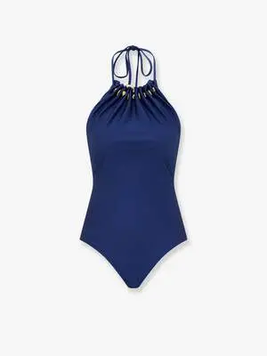 Zimmermann Aster One-piece Swimsuit In Shiny Nylon With Bead Detail - Multicolor