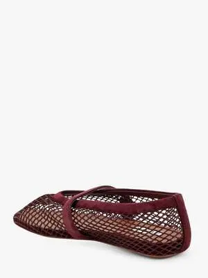 Alaïa Mesh Ballet Flats With Suede Trim And Buckled Strap - Multicolor