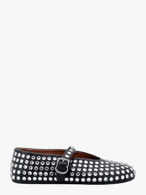 Alaïa Embellished Leather Ballet Flats With Buckle Detail - Multicolor