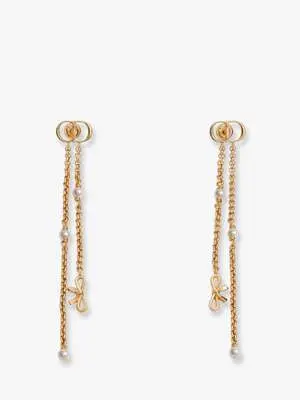 Dior Brass Earrings With Cd Logo And Beaded Detail - Multicolor