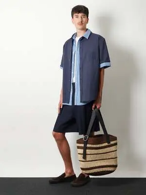 Loewe Paula's Ibiza Two-tone Raffia Loop Shopping Bag