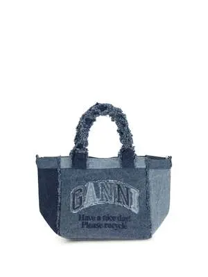 GANNI Small Trapeze Denim Shopper - Blue