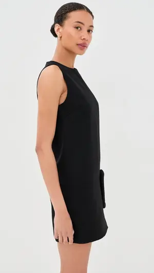 AMI Paris Big Buckle Belt Mini Dress