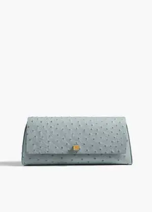 Khaite KHAITE Audrey Clutch In Ostrich Frost