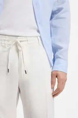 BOSS Modern-fit Trousers In A Linen Blend