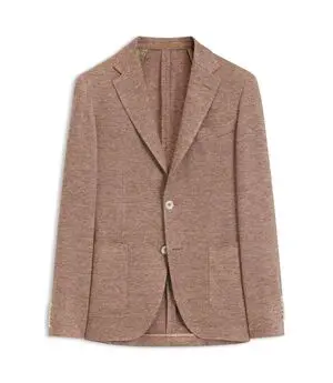 BOSS Slim-fit Jacket In Linen - Brown