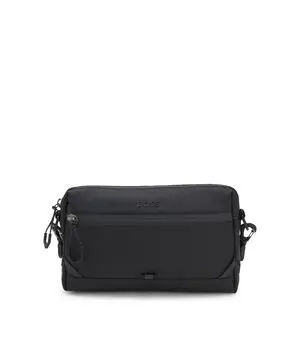 BOSS Faux-leather Crossbody Bag With Reflective Logo - Black