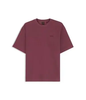 BOSS Relaxed-fit T-shirt In Ribbed Cotton - Red