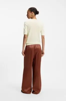 BOSS Short-sleeved Sweater In Merino Wool