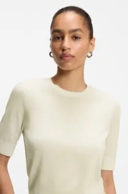 BOSS Short-sleeved Sweater In Merino Wool