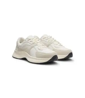 Hugo Canvas And Leather Sneakers - White