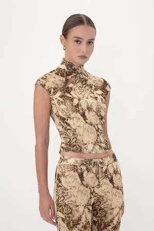 SAU LEE Rumi Top - Brown Multi