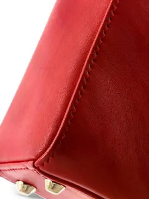 Dior Lady Chain Bag Limited Edition Embroidered Leather Mini Tote - Red