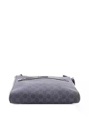Gucci Gg Coated Canvas Web Strap Front Zip Messenger Bag
