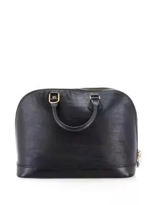 LOUIS VUITTON Vintage Alma Epi Leather Satchel - Black