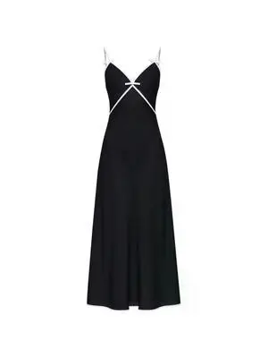 Moschino Spaghetti Strap V-neck Dress With Bow Detail