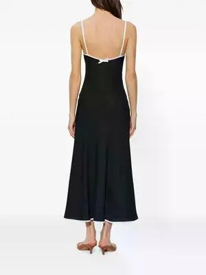 Moschino Spaghetti Strap V-neck Dress With Bow Detail