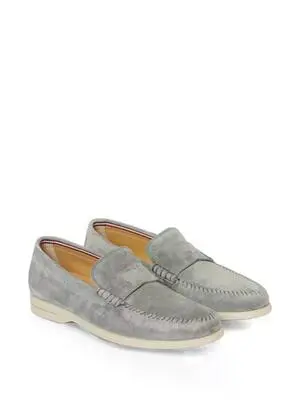 Bally Suede Loafers With Whipstitch Detailing
