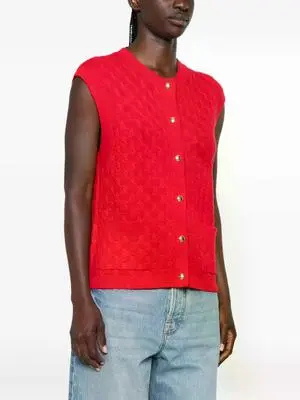 Maje Cable Knit Sleeveless Cardigan