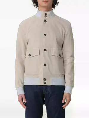Eleventy Suede Bomber Jacket