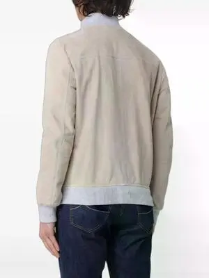 Eleventy Suede Bomber Jacket