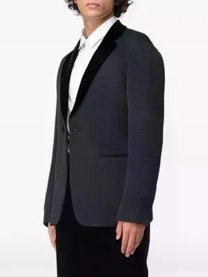 Giorgio Armani Contrast-lapel Textured-finish Blazer