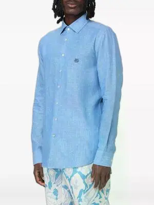 Etro Logo-embroidered Linen Shirt