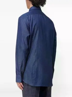 Etro Button-down Pegasus-embroidered Cotton Shirt