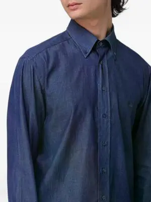 Etro Button-down Pegasus-embroidered Cotton Shirt