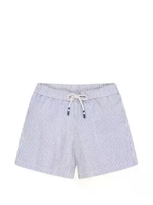 Hartford Striped Seersucker Swim Shorts - Blue