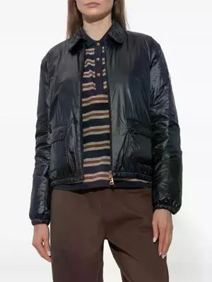 Moncler Lanset Jacket With Logo Patch - Blue