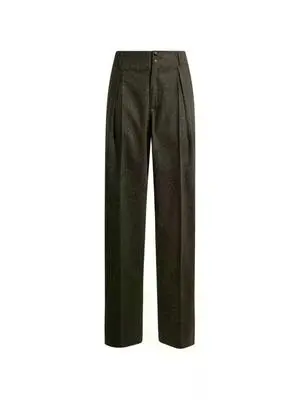 Etro Wool-blend Jacquard Trousers With Pegaso Buttons