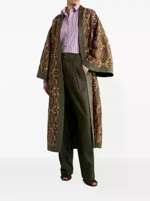 Etro Wool-blend Jacquard Trousers With Pegaso Buttons