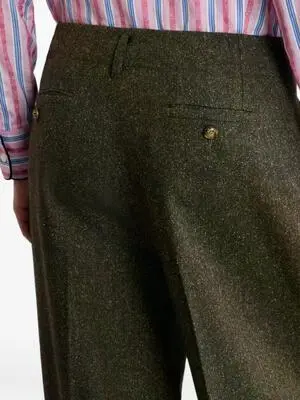 Etro Wool-blend Jacquard Trousers With Pegaso Buttons