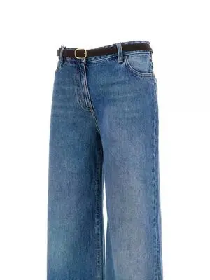 Elisabetta Franchi Belted Wide-leg Jeans