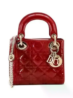 Dior Lady Chain Bag Mini Satchel - Red