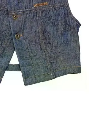 We11Done Crinkled Finish Denim Top