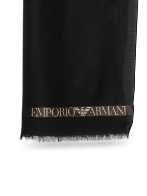 Emporio Armani Logo Wool Blend Scarf
